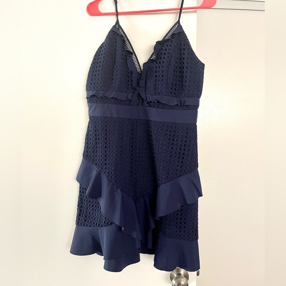 Bardot | Dresses | Bardot Fitted Navy Blue Mini Dress | Poshmark